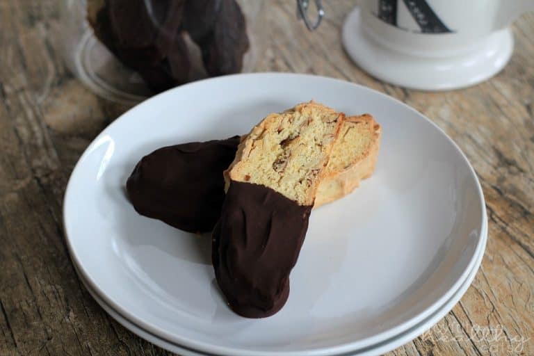 Crunchy Dark Chocolate Almond Biscotti Recipe | Joyful Healthy Eats