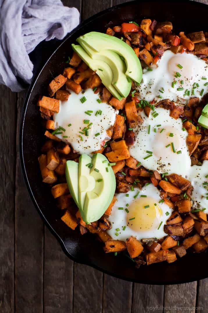 Smoky Bacon Sweet Potato Hash And Eggs Easy Healthy Recipes