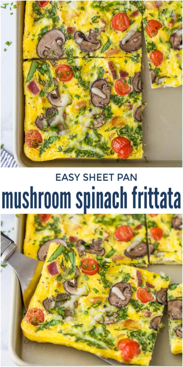 Easy Sheet Pan Frittata with Spinach and Mushrooms - storytellingco