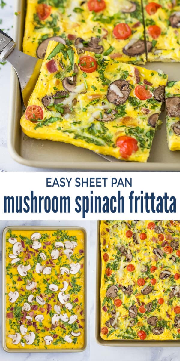 Easy Sheet Pan Frittata with Spinach and Mushrooms - storytellingco