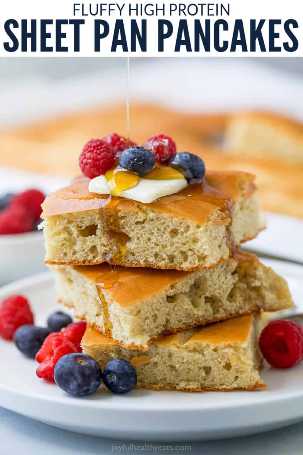 High Protein Sheet Pan Pancakes | Joyful Healthy Eats
