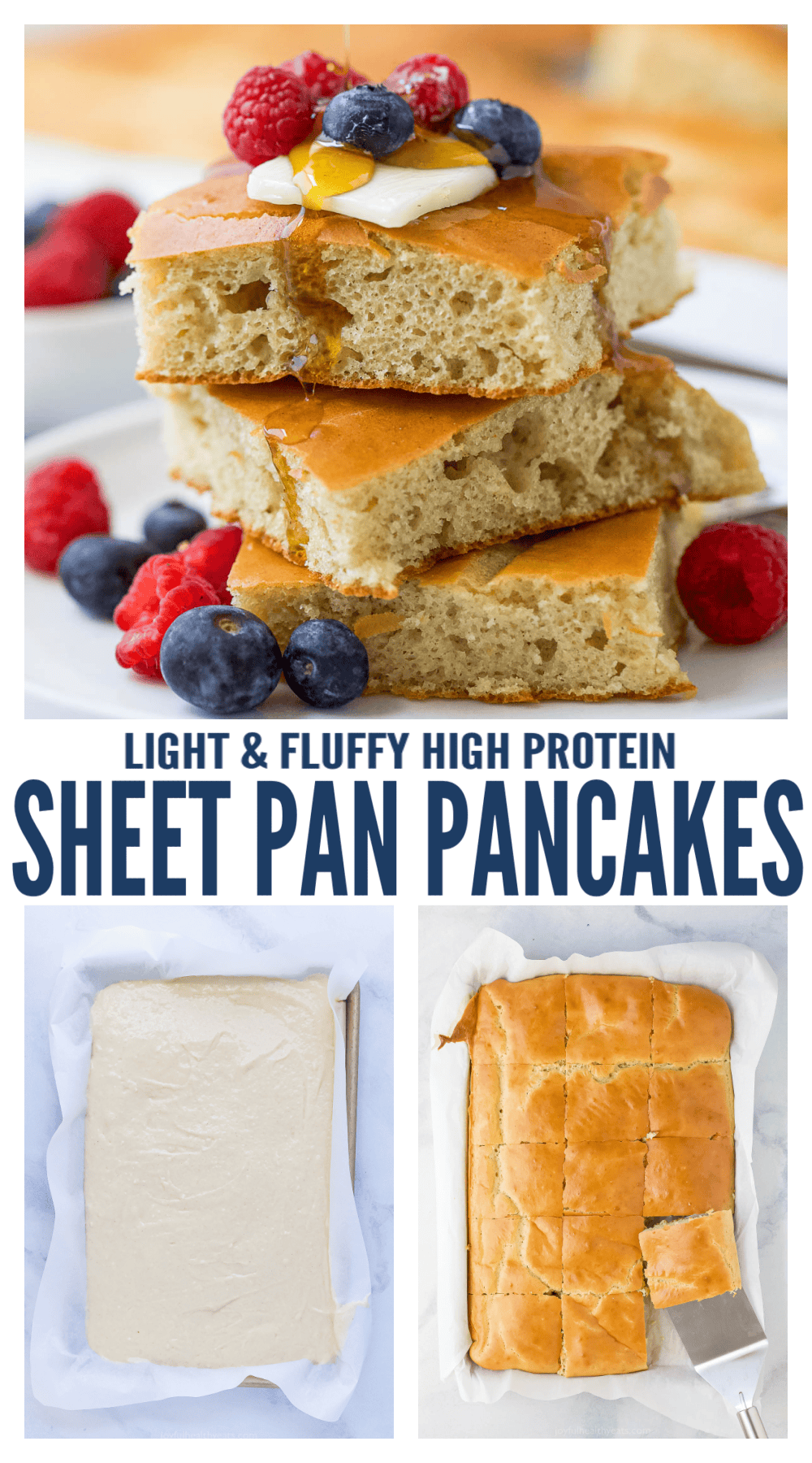 High Protein Sheet Pan Pancakes | Joyful Healthy Eats
